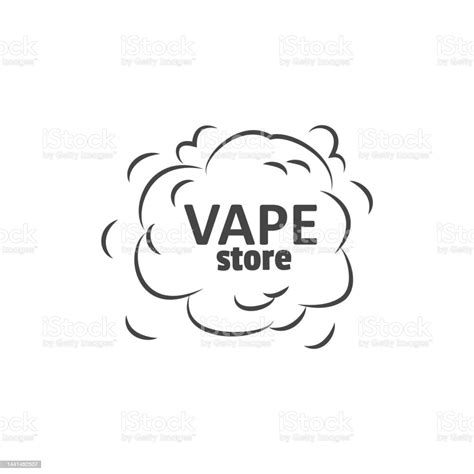 증기 및 전자 담배 판매 배너 또는 엠블럼 낙서 벡터에 대한 Vape 상점 격리 개인 장식품에 대한 스톡 벡터 아트 및 기타