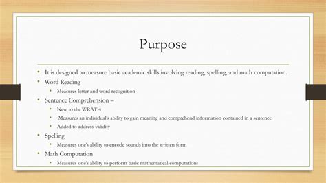 Ppt Wide Range Achievement Test 4 Wrat 4 Powerpoint Presentation