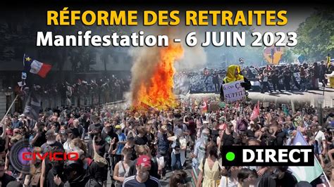 Mobilisation contre la réforme des retraites Paris en Direct YouTube