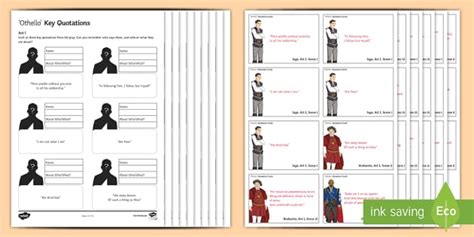 Gcse Othello Key Quotations Pack Twinkl
