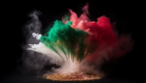 Premium Photo Explosive Abstract Night Sky Glowing With Multi Colored