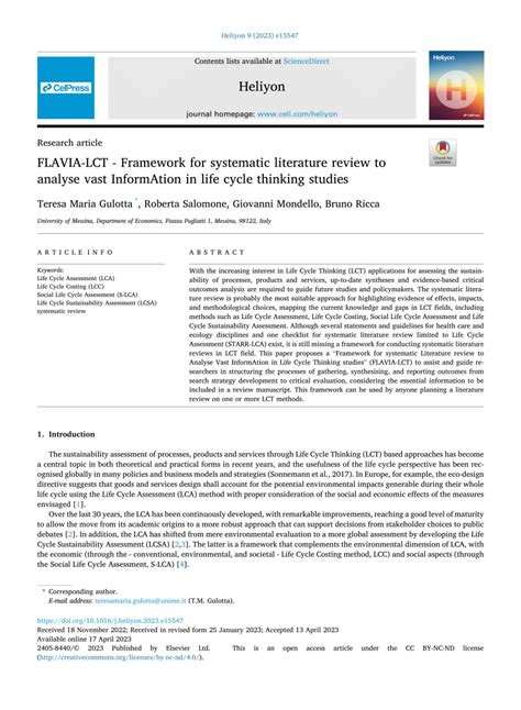 Pdf Flavia Lct Framework For Systematic Literature Review To