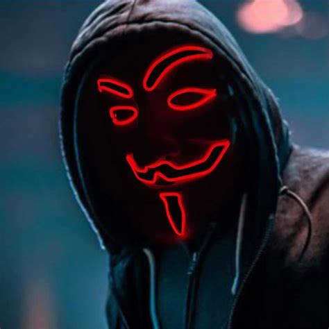 Led Hacker Mask V Vendetta Mask Adults Luminous Led Light Up Mask For
