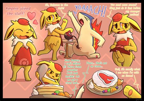 Rule 34 Anthro Clothing Comic Dialogue Duo Eevee Eeveelution Food