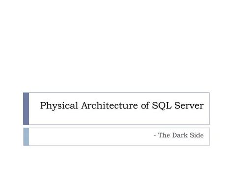 microsoft sql server internals and architecture ppt