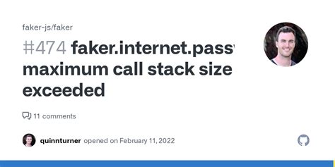 Faker Internet Password Maximum Call Stack Size Exceeded Issue 474