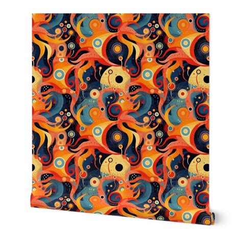 Kandinsky Octopus Tentacles Wallpaper Spoonflower