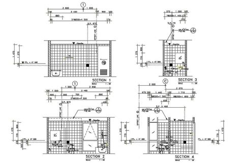Section Details Of The Toilet Room Are Given In This 2d Autocad Dwg Drawing File Download The