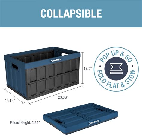 CleverMade Contenedores plegables de almacenamiento sin tapa océano paquete de cajas