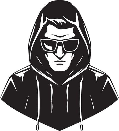 Urban Sleuth Hooded Figure With Glasses Emblem Noir Identity Man In