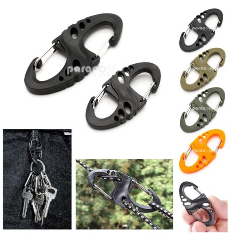 S Shape Tactical Lightweight Pvc Two Way Keychain S Biner Carabiner Hook 50mm 69mm Black Od Sand