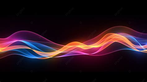 Shining Neon Light Dynamic Wave In Dark Space Abstract Concept Graphic Element Vector Neon