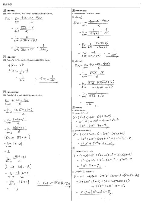 【高校数学Ⅲ】微分法 教科書（問題・解答・公式・解説） 学校よりわかりやすい高校数学