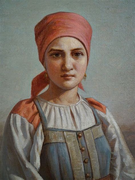 Картина в раме Чумаков Ф П 1823 1911 «Девушка в русском костюме