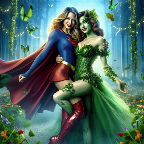 Supergirl Hugging Poison Ivy By Setois3 On Deviantart