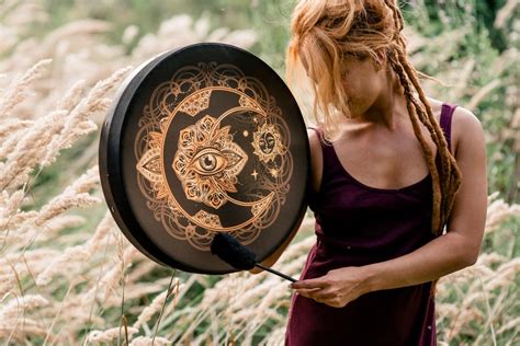 Vegan Shaman Alchemical Moon Drum 18 Sound Etsy