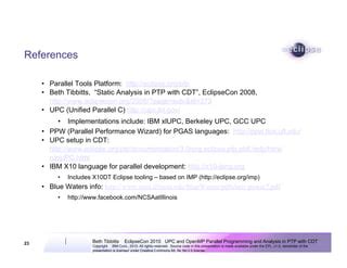 Upc And Openmp Parallel Programming And Analysis In Ptp With Cdt Ppt