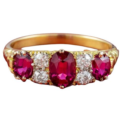 Antique Victorian Ruby Diamond Ring 11ct Ruby For Sale At 1stdibs