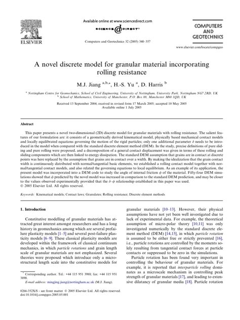 A Novel Discrete Model For Granular Material Incorporating Rolling