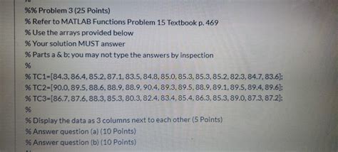 Problem 3 25 Points Refer To Matlab Functions