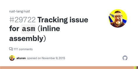 Tracking Issue For `asm` Inline Assembly · Issue 29722 · Rust Lang