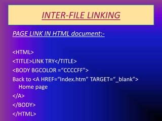LINKING IN HTML PPTX