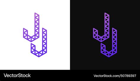 Letters Jj Polygon Logo Suitable For Business Vector Image