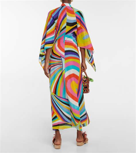 Pucci Printed Cotton Kaftan Maxi Dress Emilio Pucci