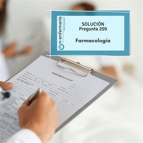 Pregunta Examen Ope Enfermería Nº209 Farmacología On Enfermería