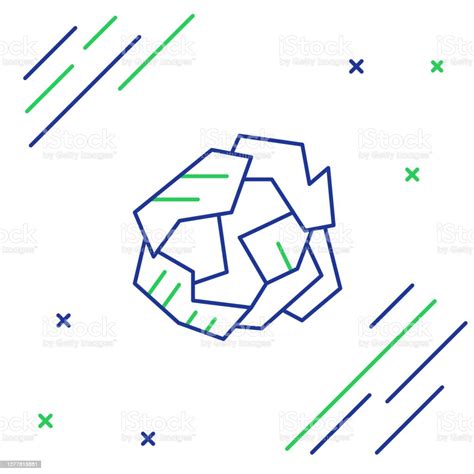 흰색 배경에 격리 된 줄 구겨진 종이 공 아이콘 다채로운 개요 개념 벡터 라인아트에 대한 스톡 벡터 아트 및 기타 이미지