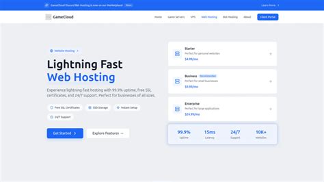 Gamecloud Hosting Company Template