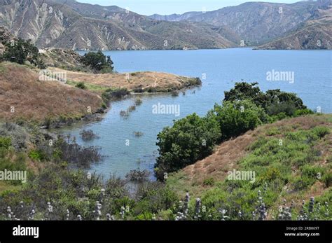 Lake Piru Reservoir Located In Los Padres National Forest And Topatopa
