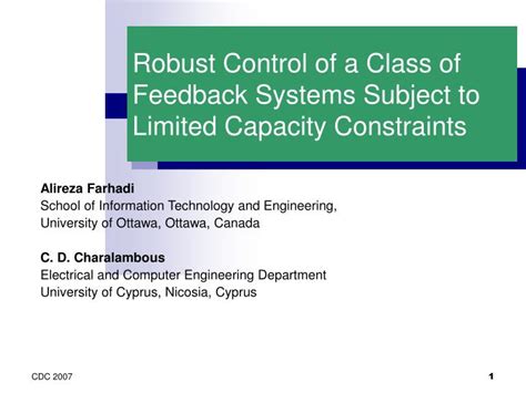 ppt robust control of a class of feedback systems subject to limited