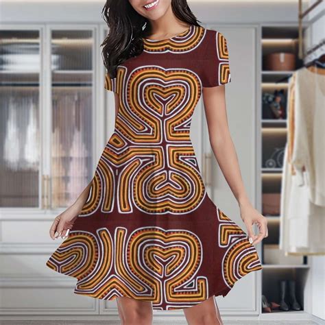 Mola De Panama Womens Classic Swing Skater Dress Casual Work Party