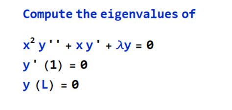 Solved Compute The Eigenvalues Of Y 1 θ Y L θ