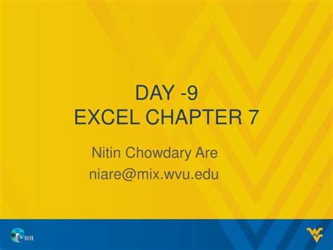 Ppt Day 9 Excel Chapter 7 Powerpoint Presentation Free Download