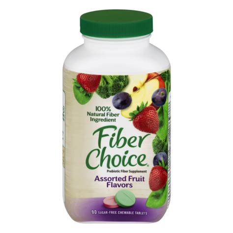 Fiber Choice Prebiotic Fiber Supplement Chewable Tablets Assorted Fruit
