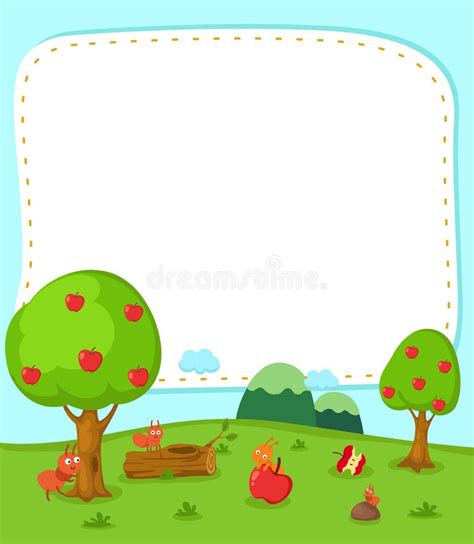 Empty Banner Template With Landscape Background Stock Vector