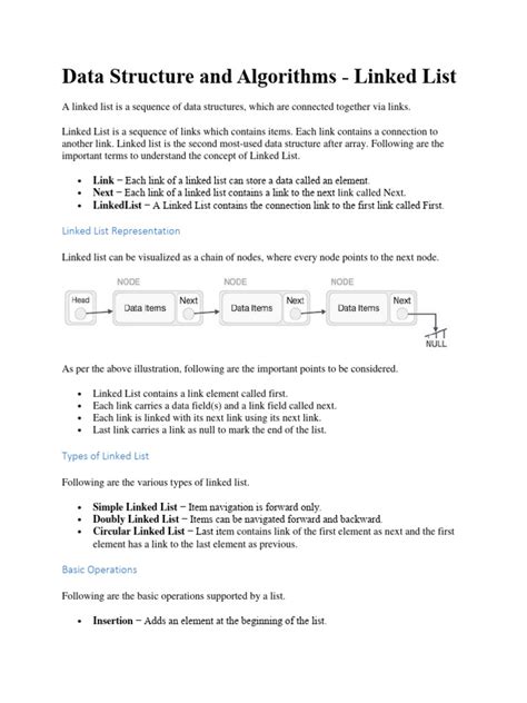 Linked List Pdf Computing Algorithms And Data Structures