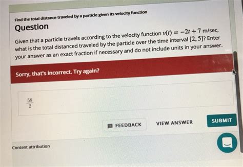 Solved Find The Total Distance Traveled By A Particle Given