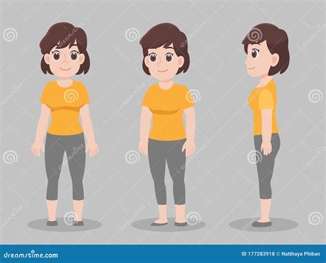 Conjunto De Personajes Mujer Personaje De Dibujos Animados Ilustración