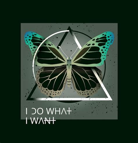 Tshirt Hipster 인쇄 기하학적 형태의 나비가있는 남성 또는 여성 셔츠 인쇄용 예술 프리미엄 벡터