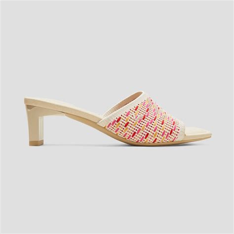 Square Toe Block Heel Sandals Juliet Pro Multi Pink Crochet Eu35