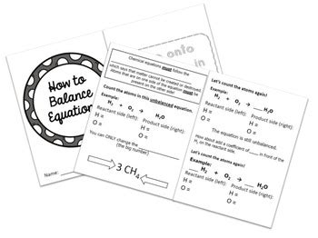 Balancing Equations Presentation And Notes Combo By FetskoScience