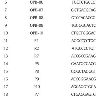 Primer Sequences For Polymorphic Analysis Download Scientific Diagram