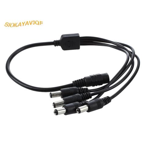 1 ถึง 4 Dc Power 4 พอร์ตอะแดปเตอร์แยก Adaptor Cable กล้องวงจรปิด