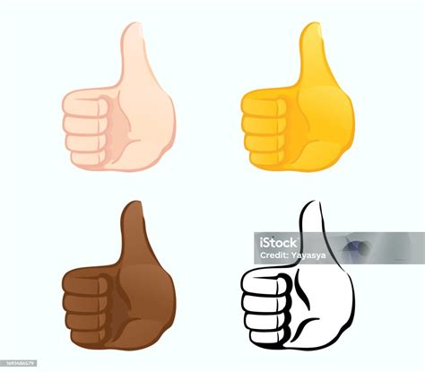 다양한 피부색의 엄지손가락 아이콘 손 제스처 이모티콘 벡터 그림입니다 긍정적인 감정 표현에 대한 스톡 벡터 아트 및 기타 이미지 긍정적인 감정 표현 노랑 동의
