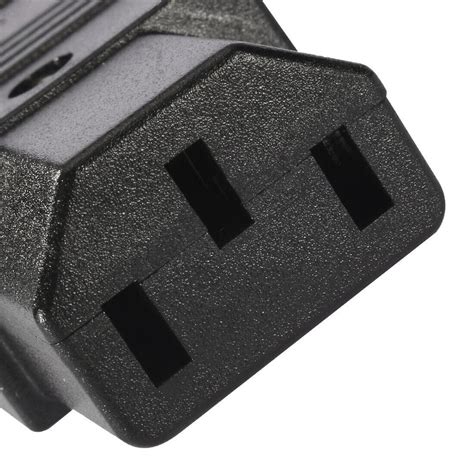 Ac250v 10a Iec320 C14 Male To C13 Female Black Pair