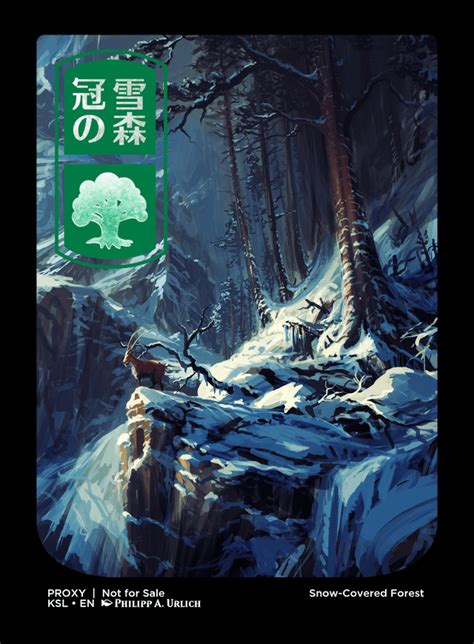 Kamigawa Frame Snow Covered Basic Land Set Rmpcproxies