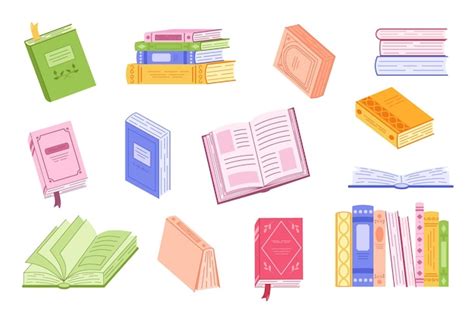 Premium Vector Set Of Literature Dictionaries Encyclopedias With